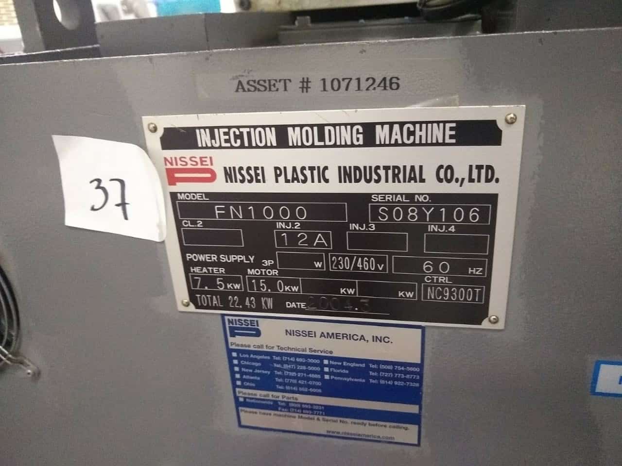 Used Nissei FN-1000-12A - Injection Molding Machine - 8070083