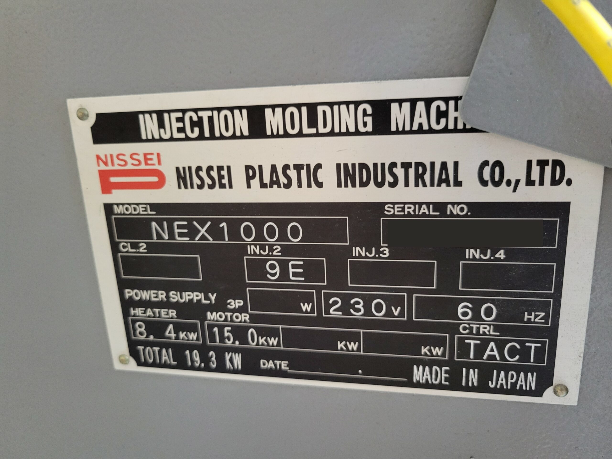 Used Nissei NEX1000-9E - Injection Molding Machine - 8072257