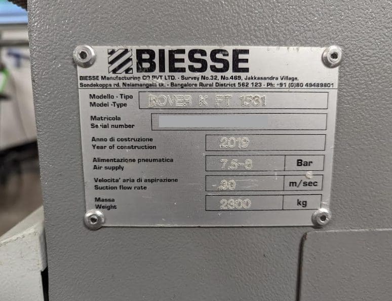 Used Biesse Rover K FT 1531 - CNC Router - 8073177