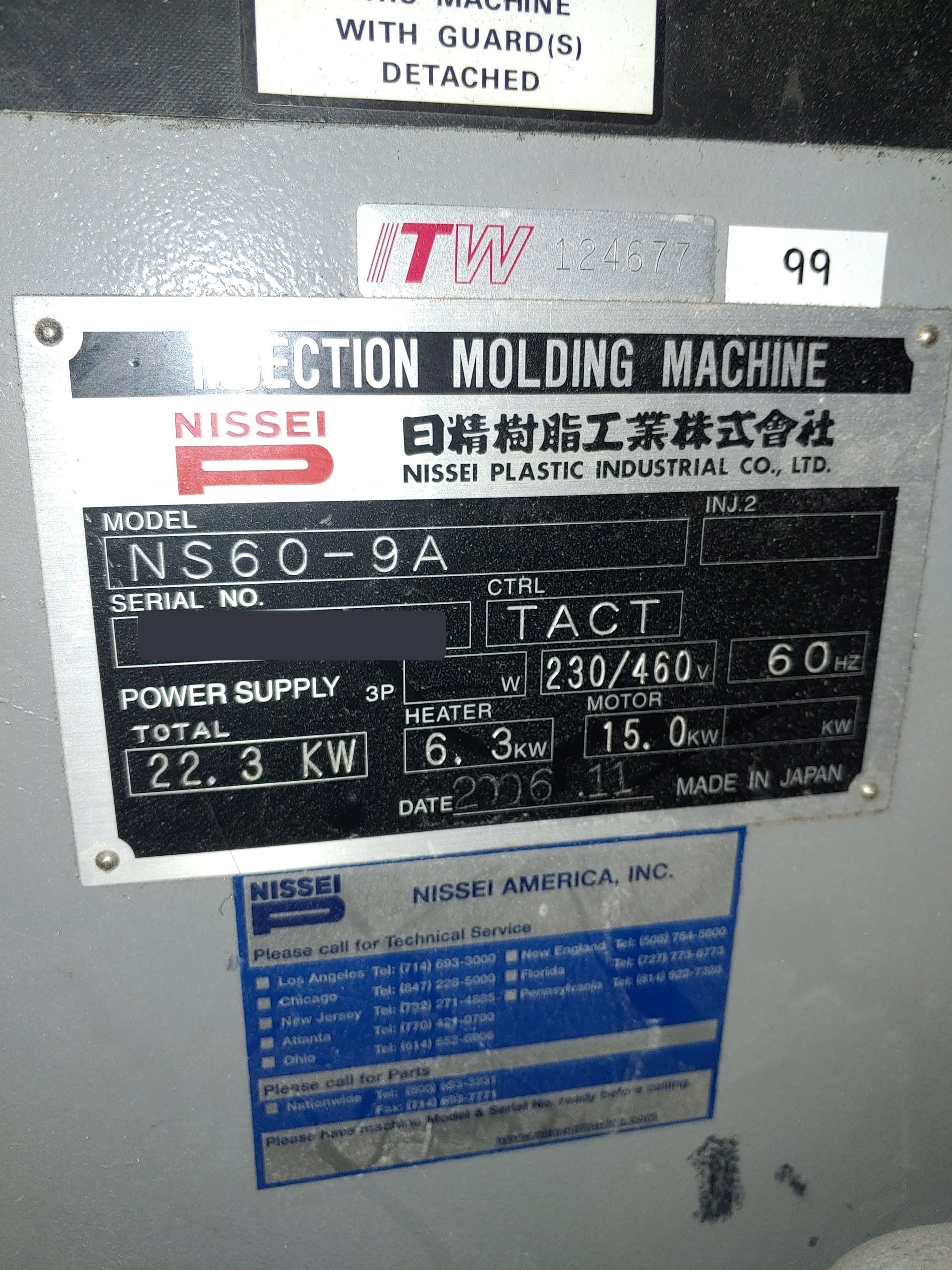 Used Nissei NS60-9A - Injection Molding Machine - 8073335