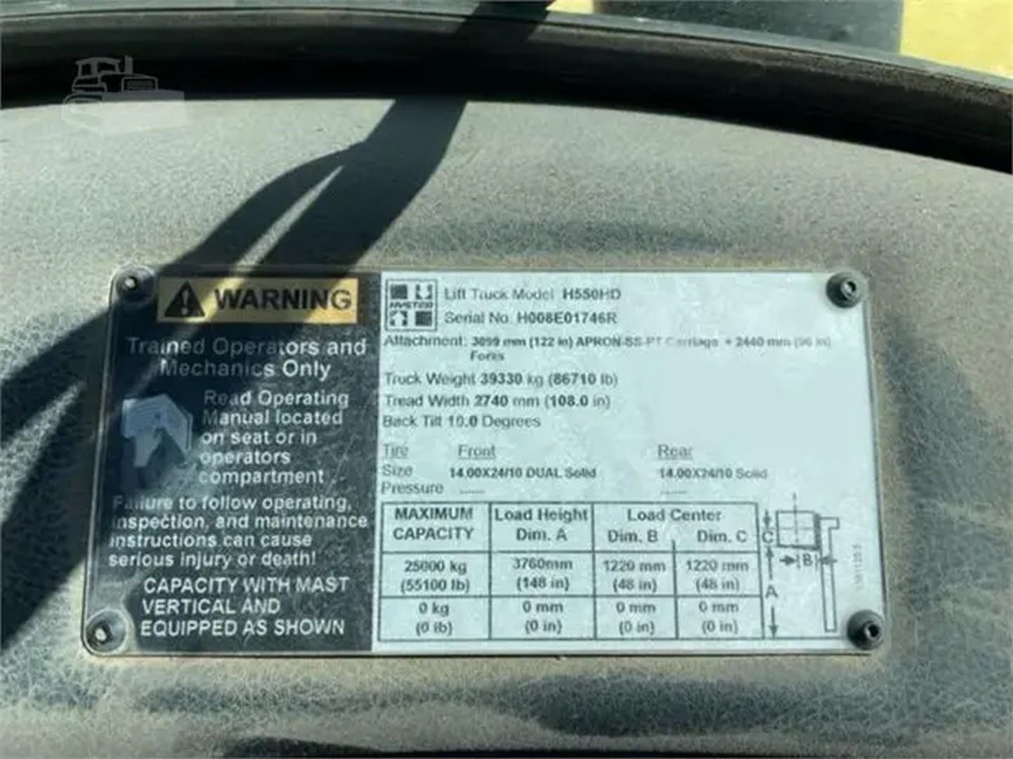 Used Hyster H550HD - Forklift - 8073106