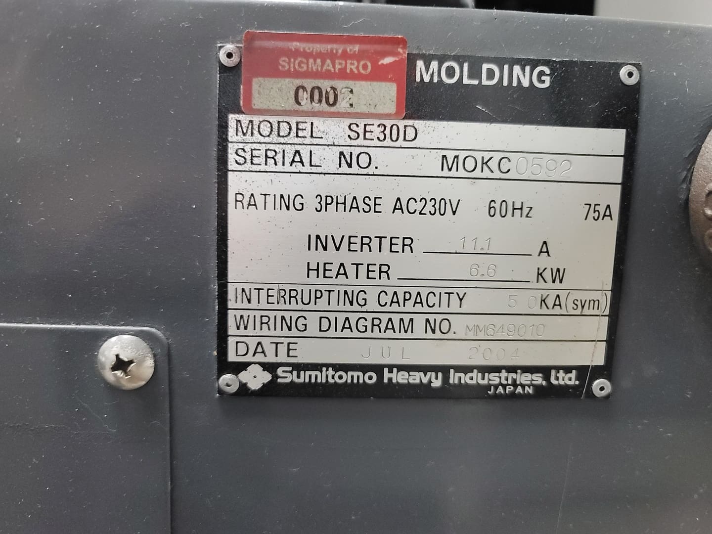 Used Sumitomo SE30D - Injection Molding Machine - 8074102