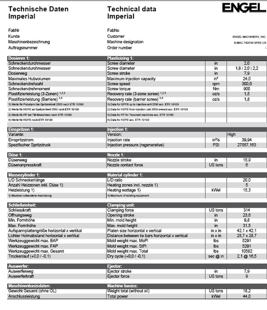Used Engel e-Mac 740/310 - Injection Molding Machine - 8074283