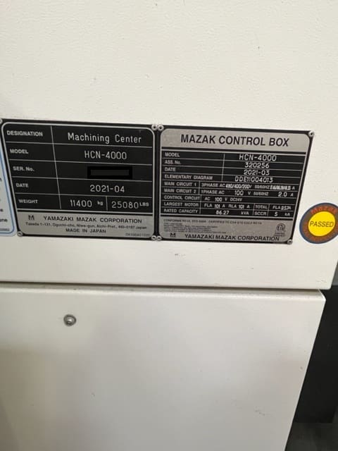 Used Mazak HCN 4000 - CNC Horizontal Machining Center - 8074358